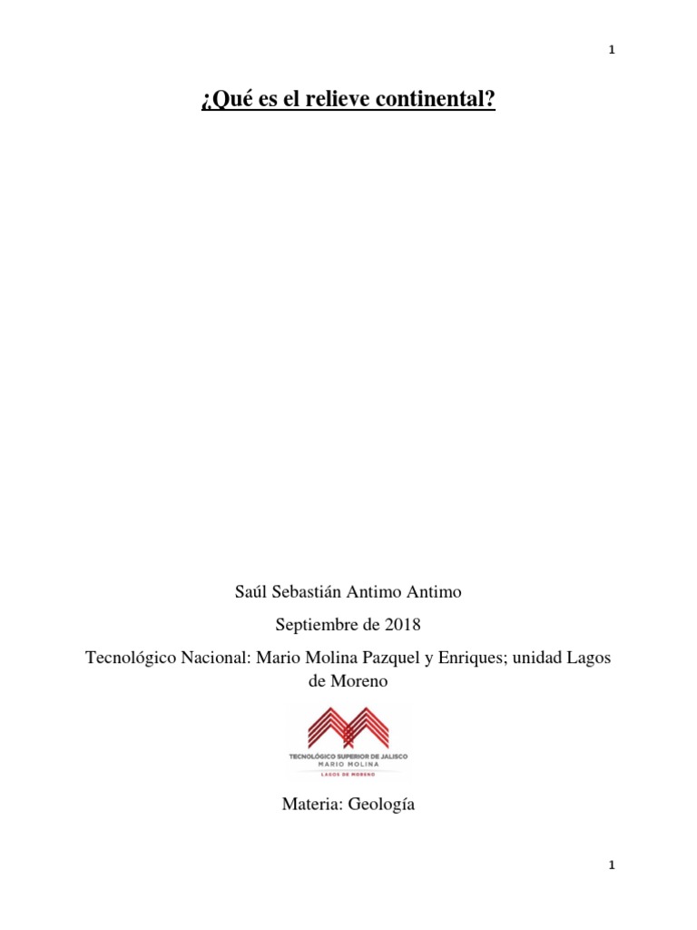 El Relieve Continental | PDF | Terreno | Montañas