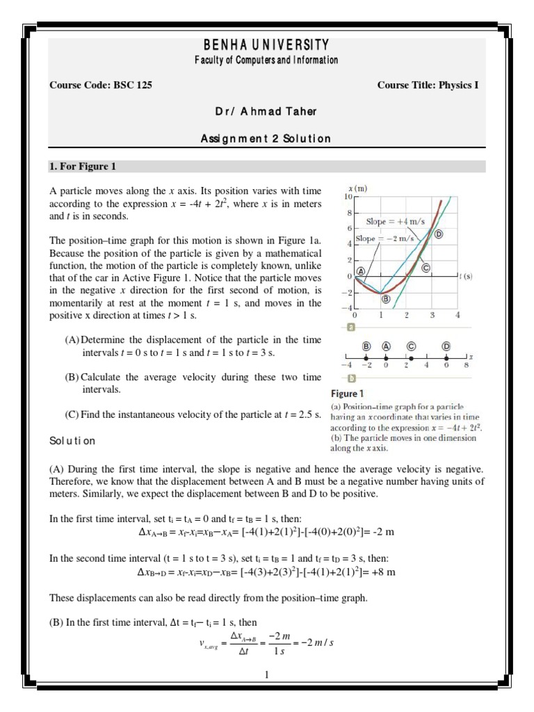 Assignment 2 Solution | PDF | Acceleration | Velocity
