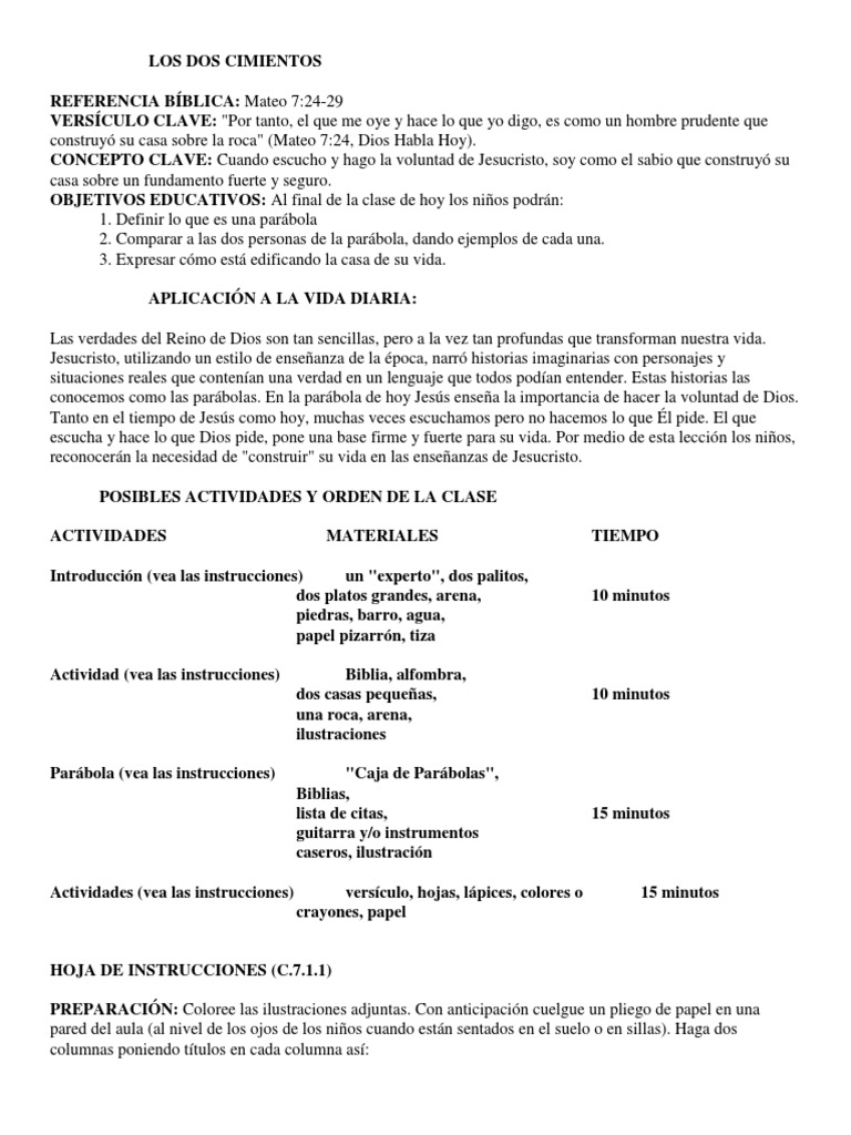 Los Dos Cimientos | PDF | Parábolas de Jesús | Jesús