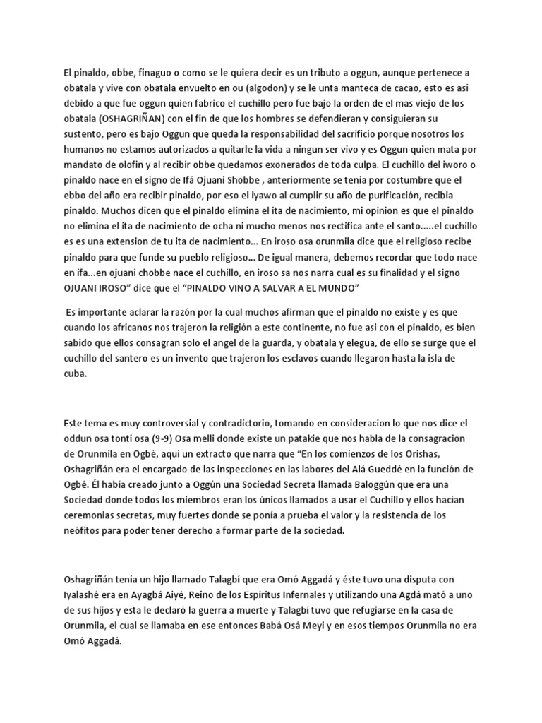 El Pinaldo | PDF | Santeria | Religión y creencia