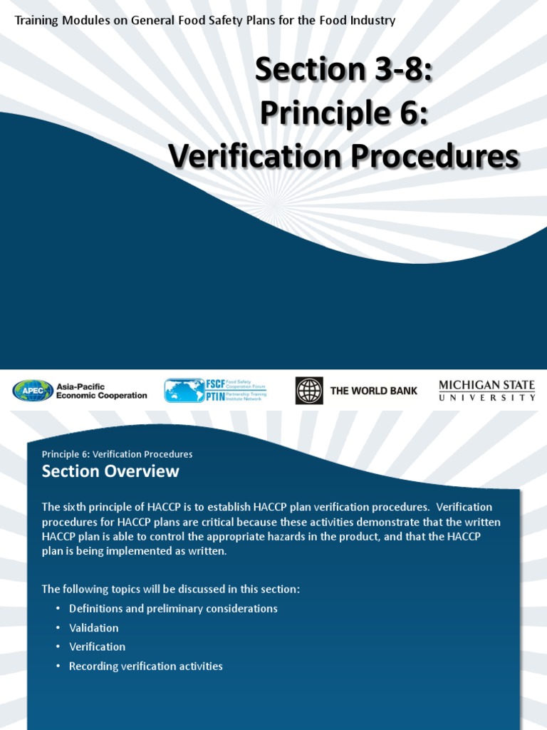 SCM 16 Section 3-8 HACCP Principle 6-Verification Procedures 6-2012-English | PDF | Verification ...