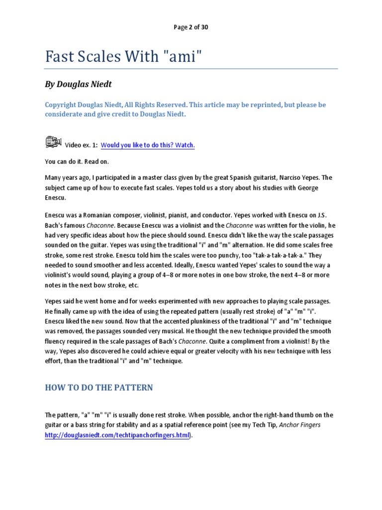 Tech Tip Fast Scales With AMI | PDF | String Instruments | Violin