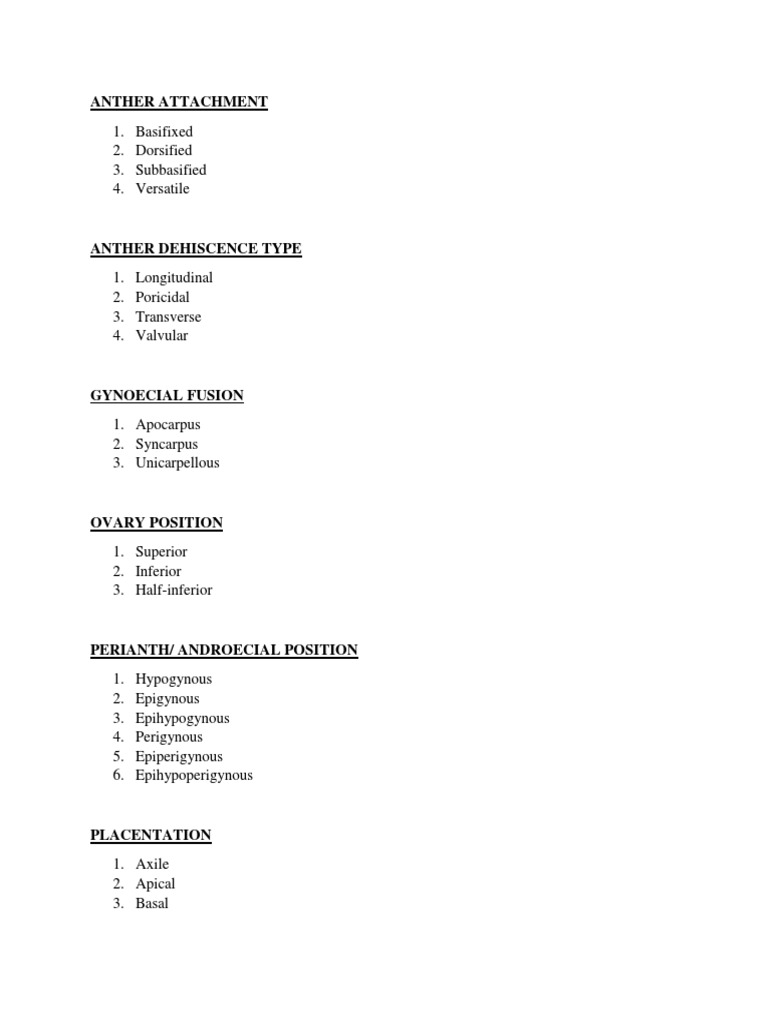 Terms List (Botany) | PDF