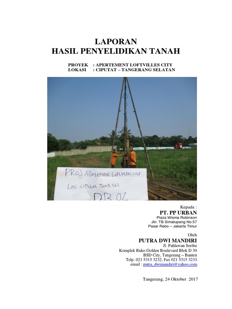 Laporan Hasil Penyelidikan Tanah PDF | PDF
