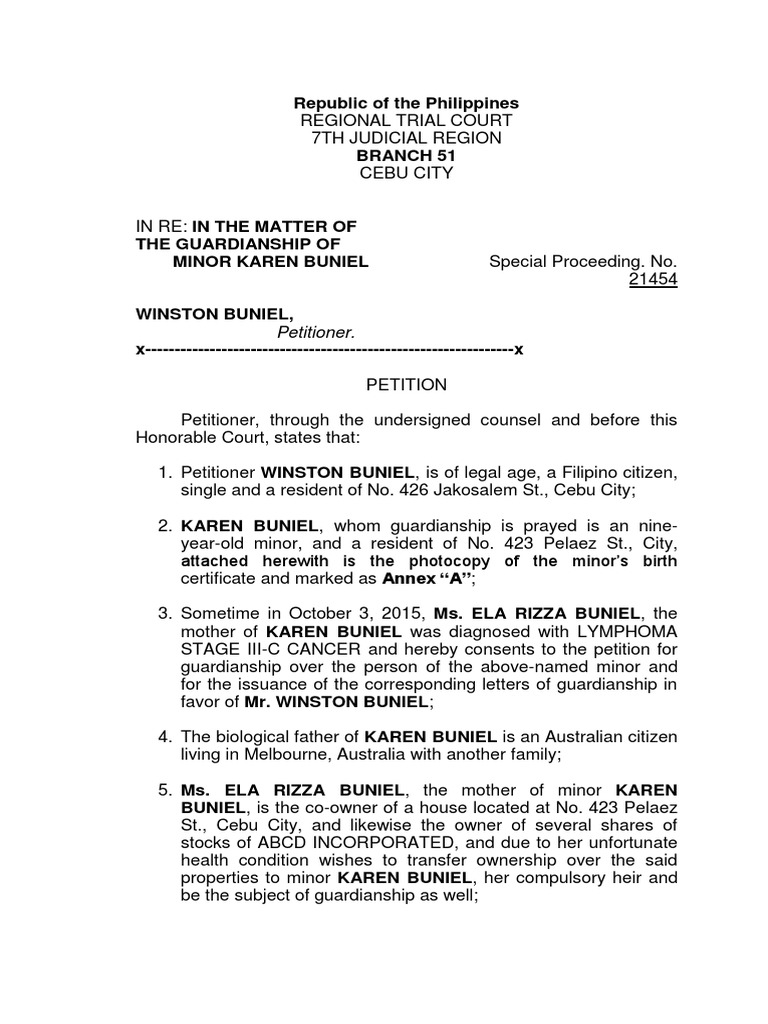 Republic of The Philippines | PDF | Legal Guardian | Common Law Republic of The Philippines | PDF | Legal Guardian | Common Law