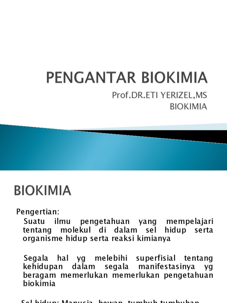 Biokimia: Dasar Kimia Kehidupan | PDF | Sains & Matematika