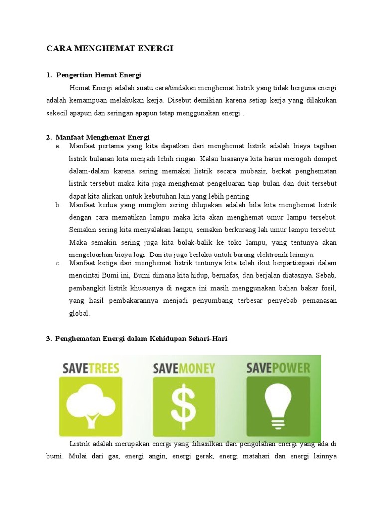 Cara Efektif Menghemat Energi Listrik | PDF