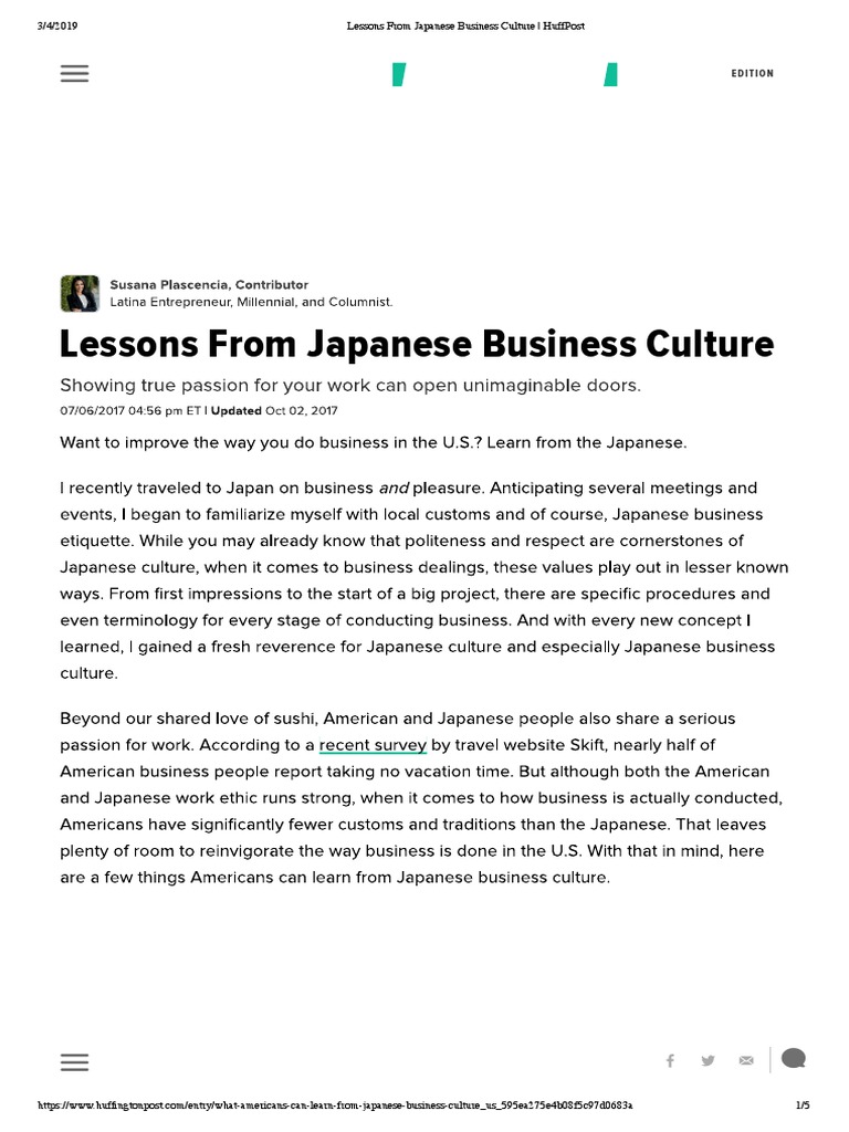 Insights from Japanese Business Culture | PDF
