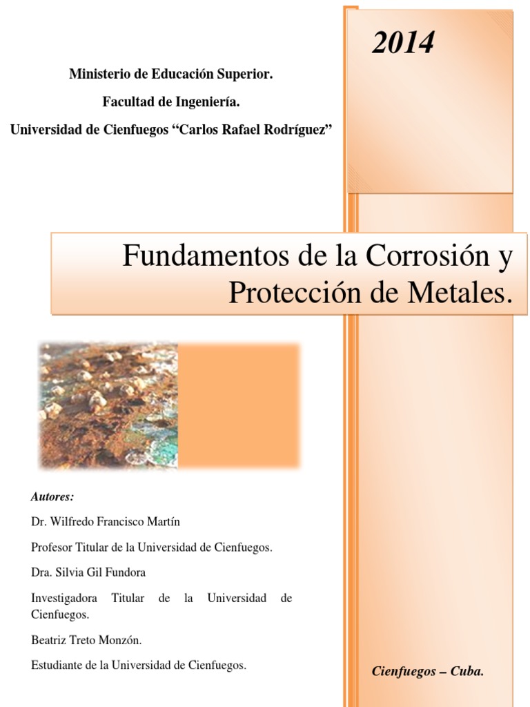 Libro Fundamentos de La Corrosion y Proteccion de Metales PDF | PDF | Corrosión | Electroquímica