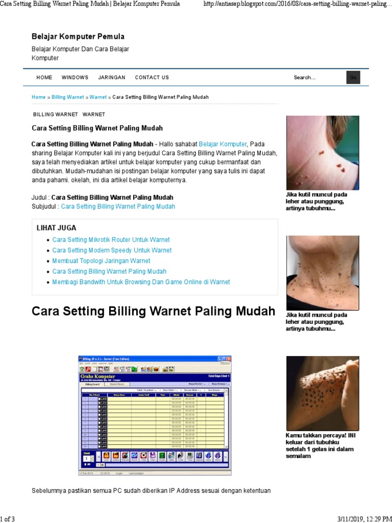 Setting Billing Warnet 1 PDF | PDF