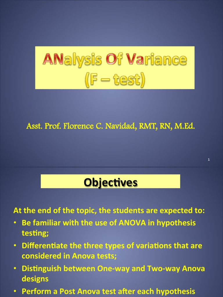 Anova | PDF | Statistical Hypothesis Testing | Null Hypothesis