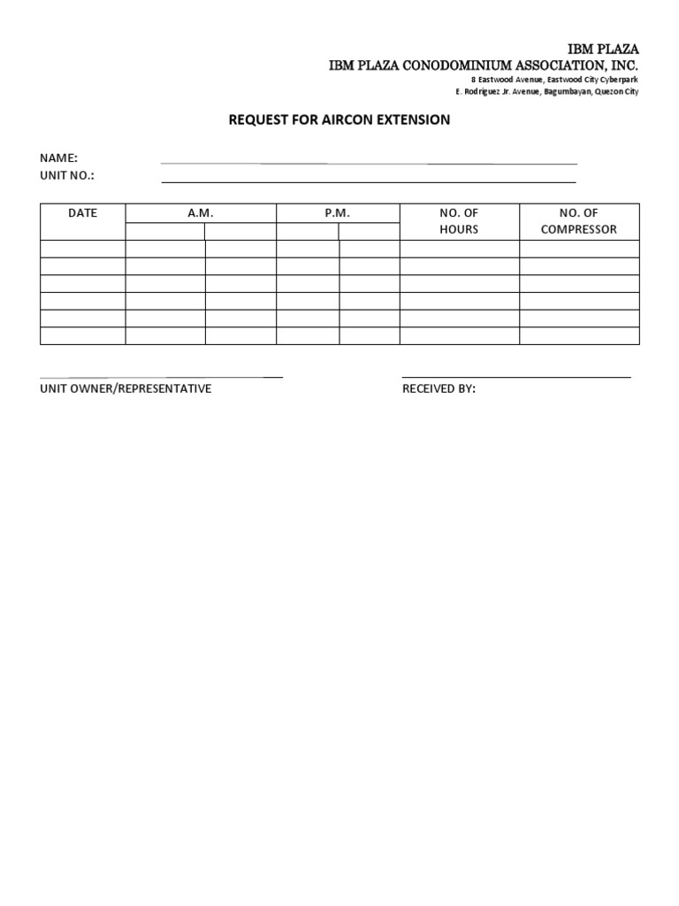 Request For Aircon Externsion | PDF
