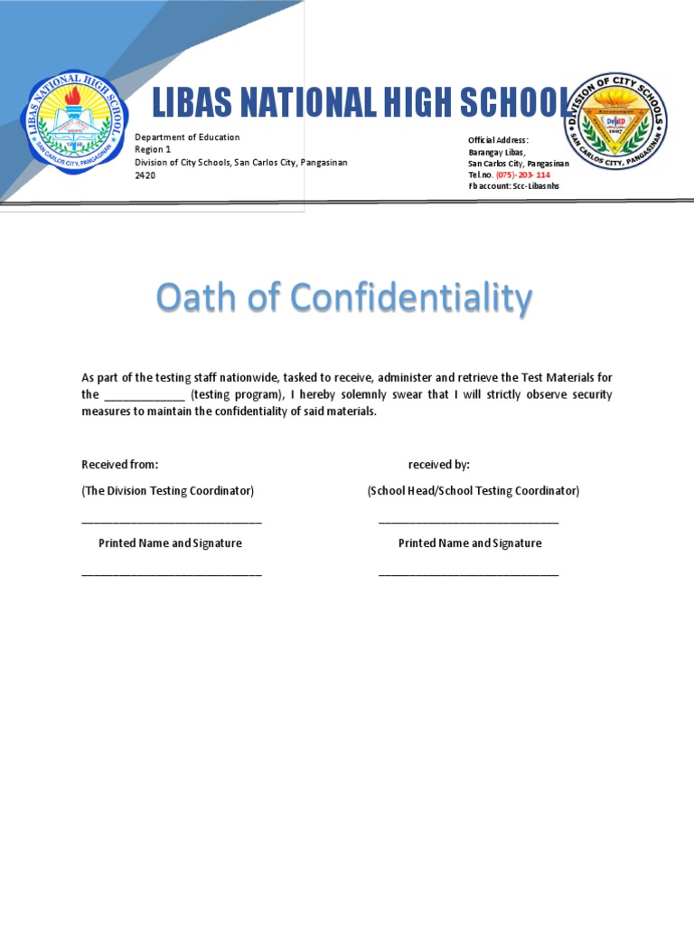 Oath of Confidentiality | PDF