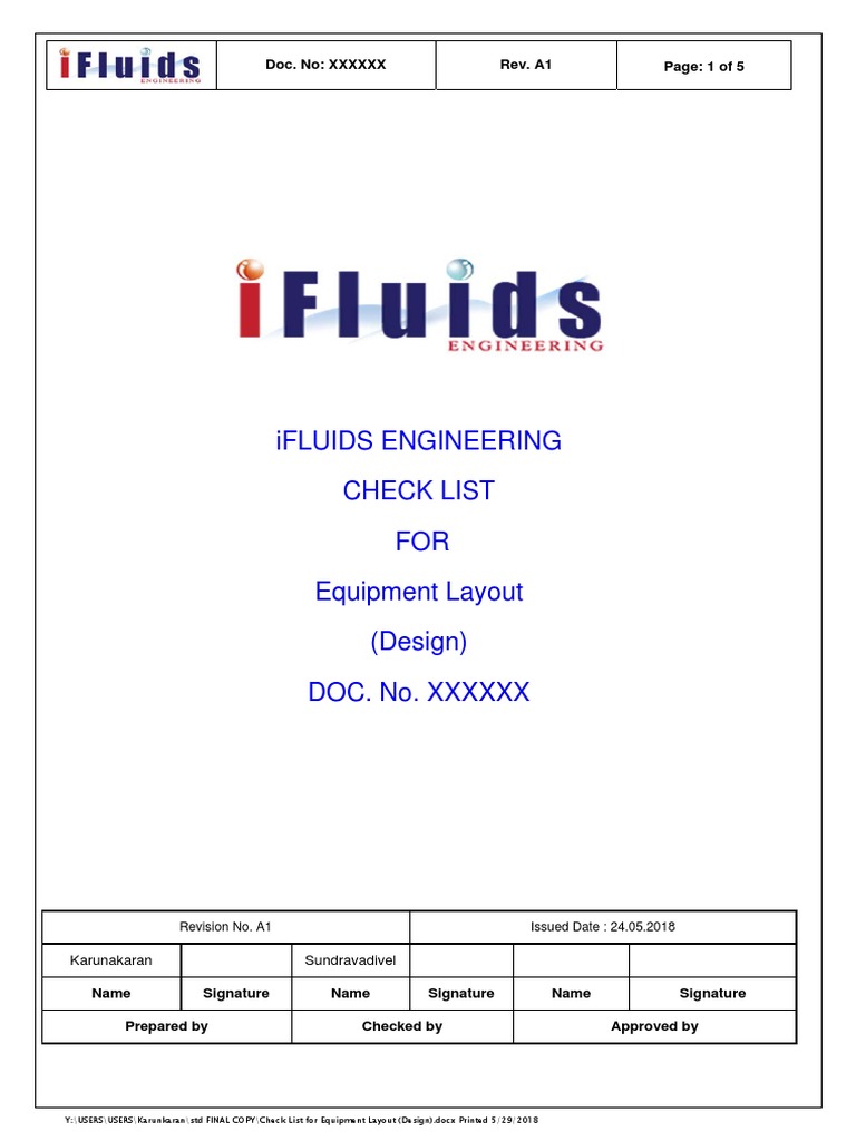 Check List For Equipment Layout (Design) | PDF | 3 D Modeling | Pipe ...