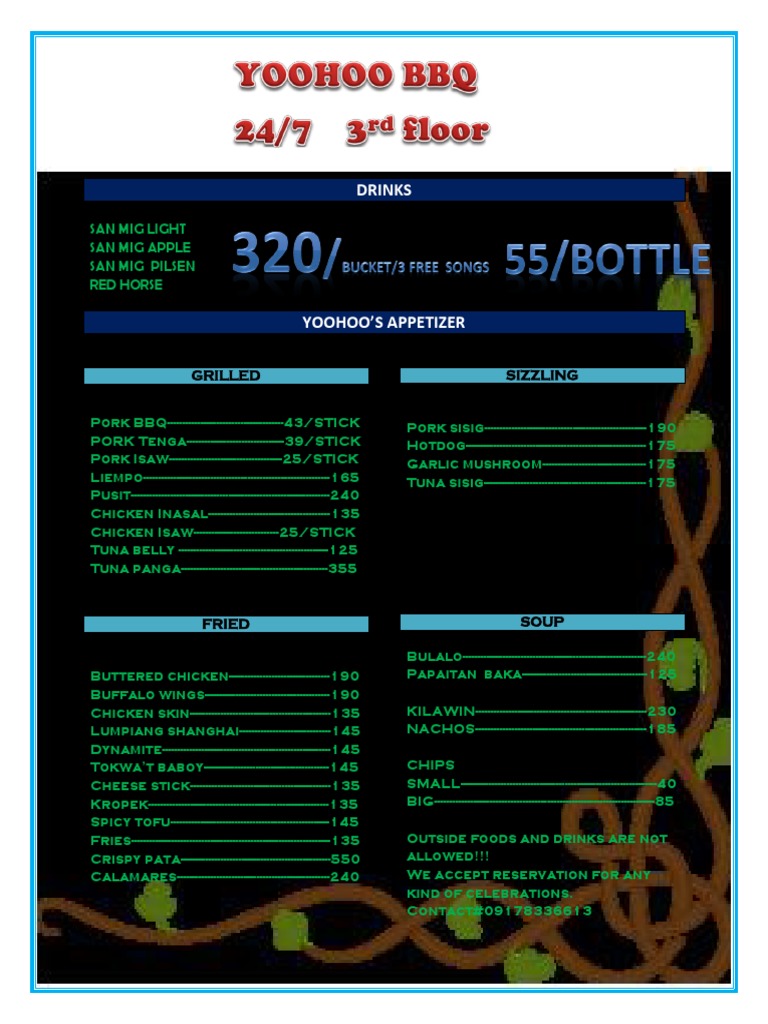 Yoohoo Menu 3 | PDF | Asian Cuisine | Regional & Ethnic Food