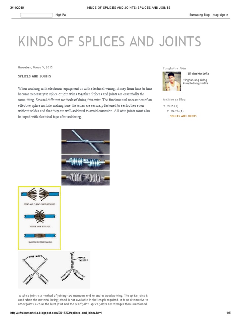 Kinds of Splices and Joints - Splices and Joints | PDF | Wire ...
