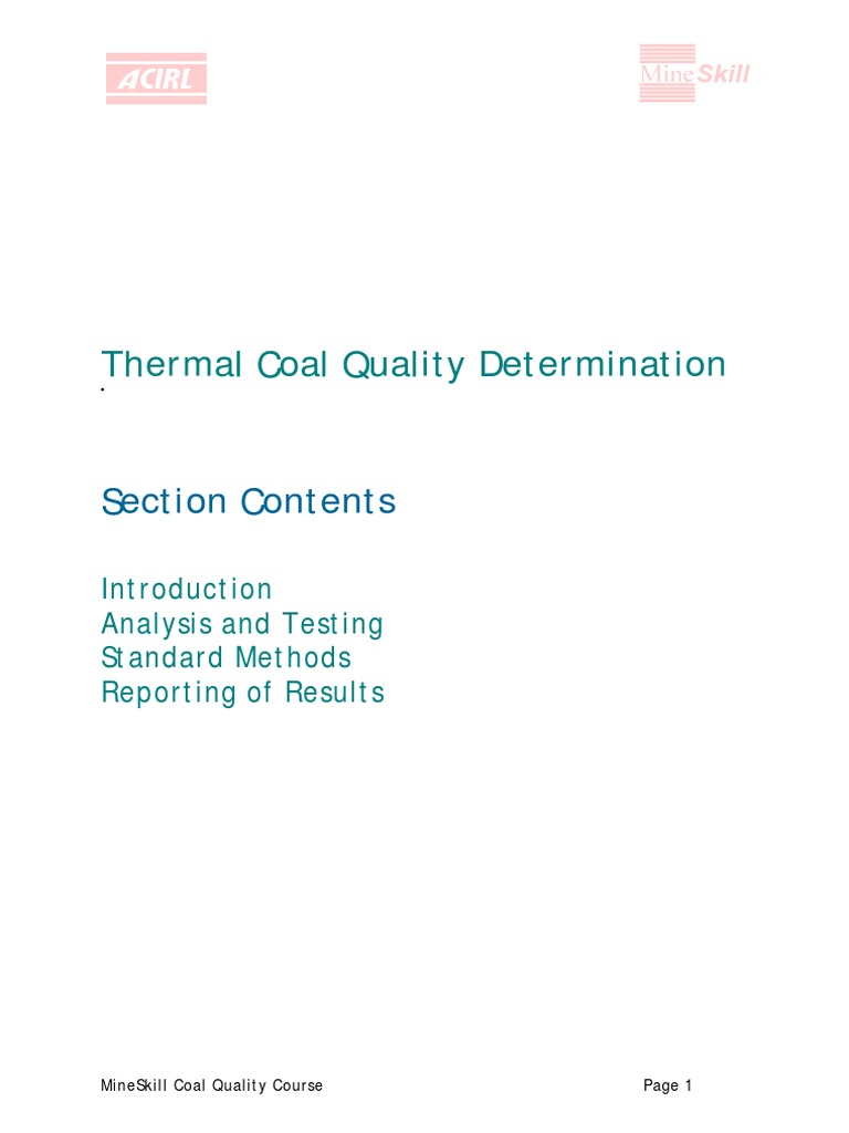 Coal Quality Determination | PDF | Combustion | Coal