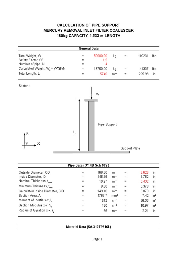 Pipe Support | PDF | Young's Modulus | Stress (Mechanics)