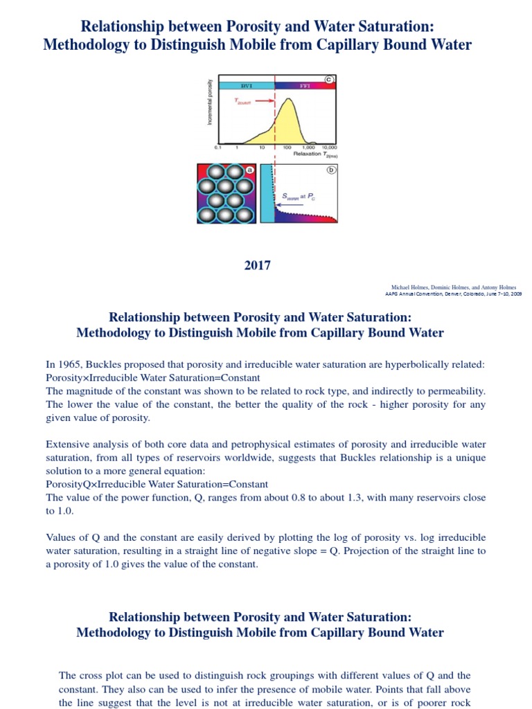 5.swirr Vs Porosity | PDF | Porosity | Permeability (Earth Sciences)