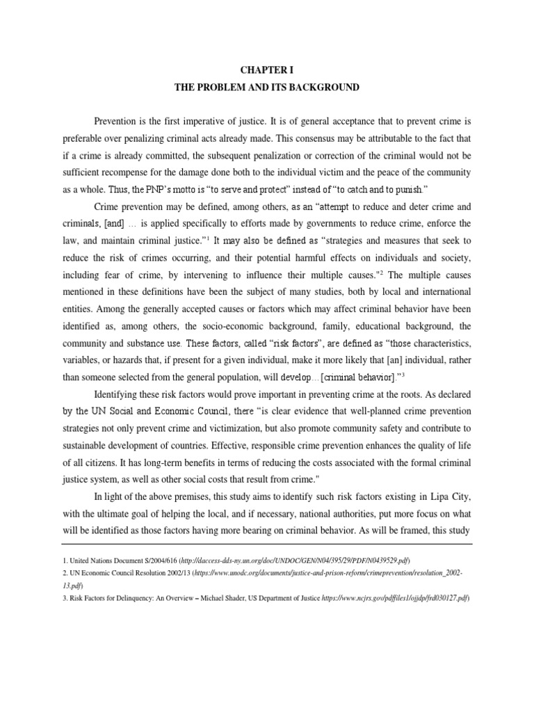 Sample Problem Background | PDF | Crime Prevention | Crime & Violence