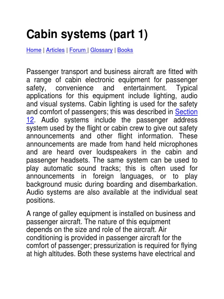 Cabin Systems | PDF | Communications Satellite | Satellite