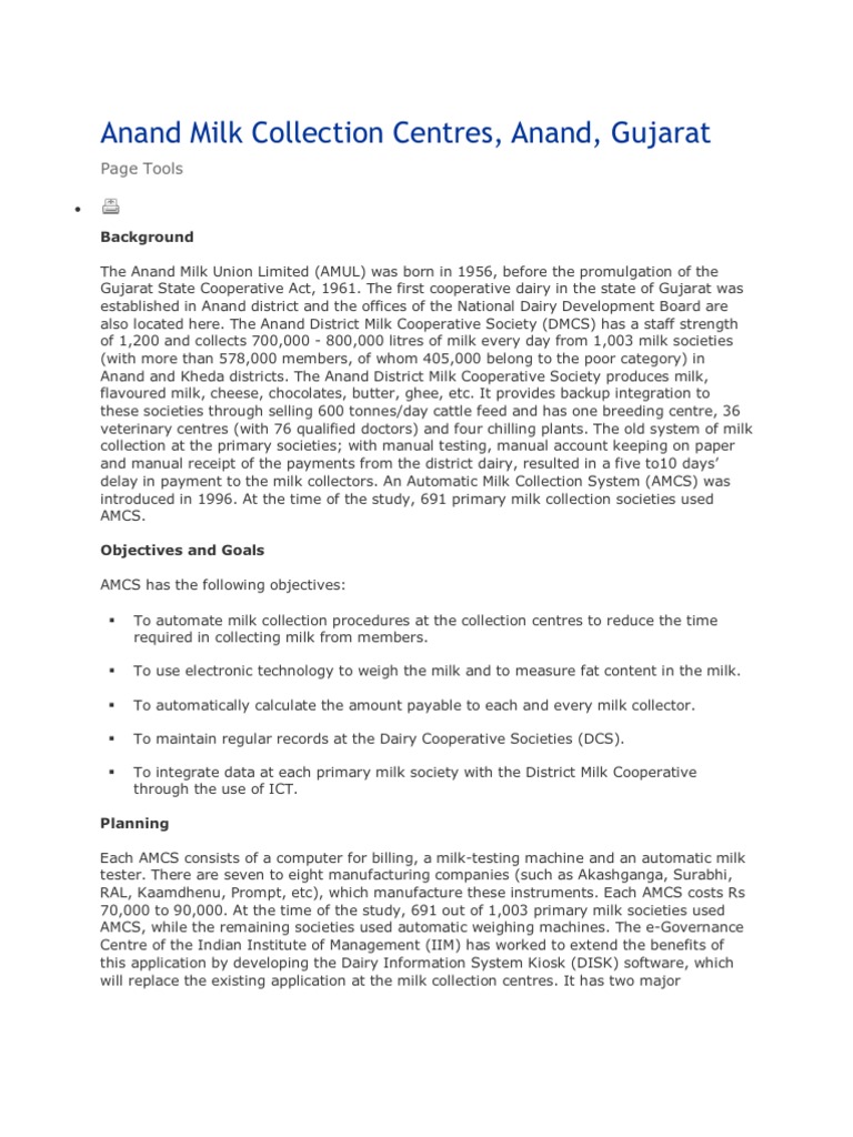 Anand Milk Collection Centres | PDF | Dairy | Milk