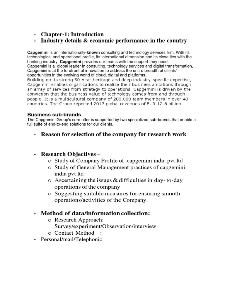 Cap Gemini | PDF | Consultant | Hierarchy
