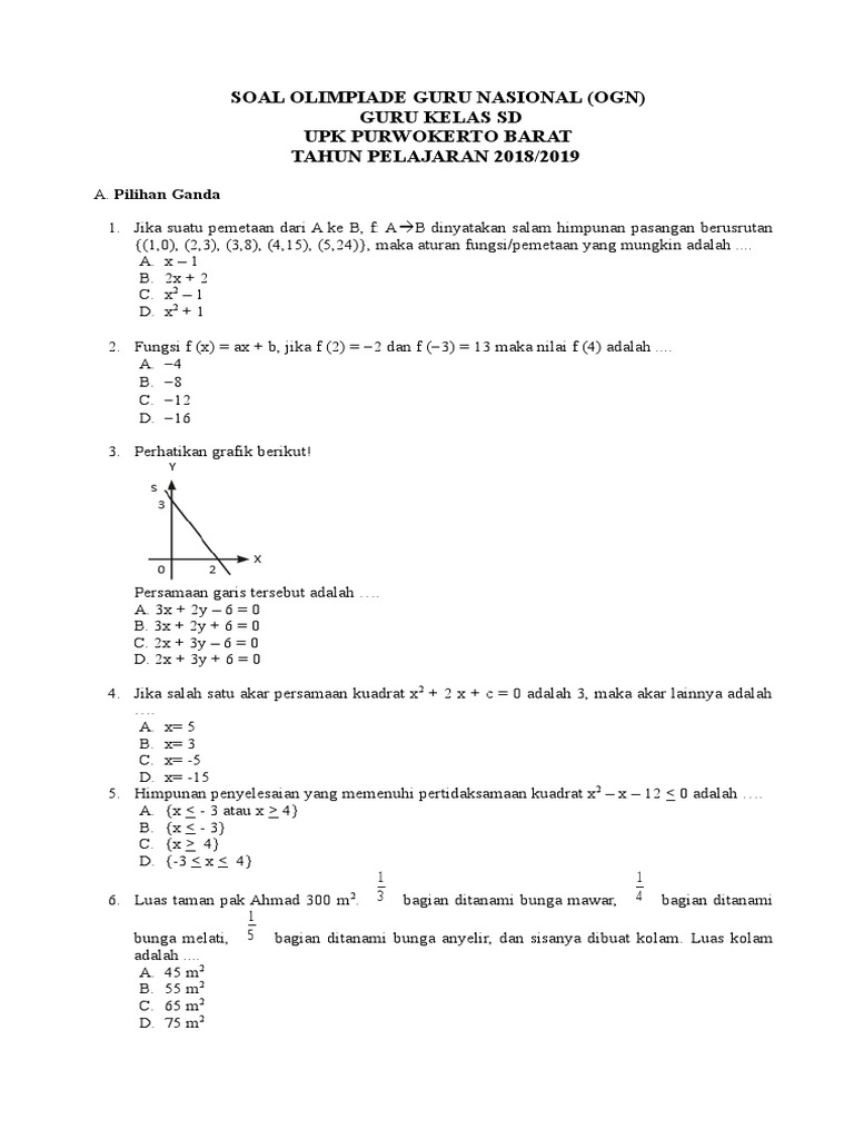 Soal OSNG 2019 PWT Barat | PDF
