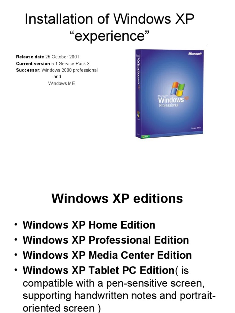 Windows XP Installation Guide Steps | PDF