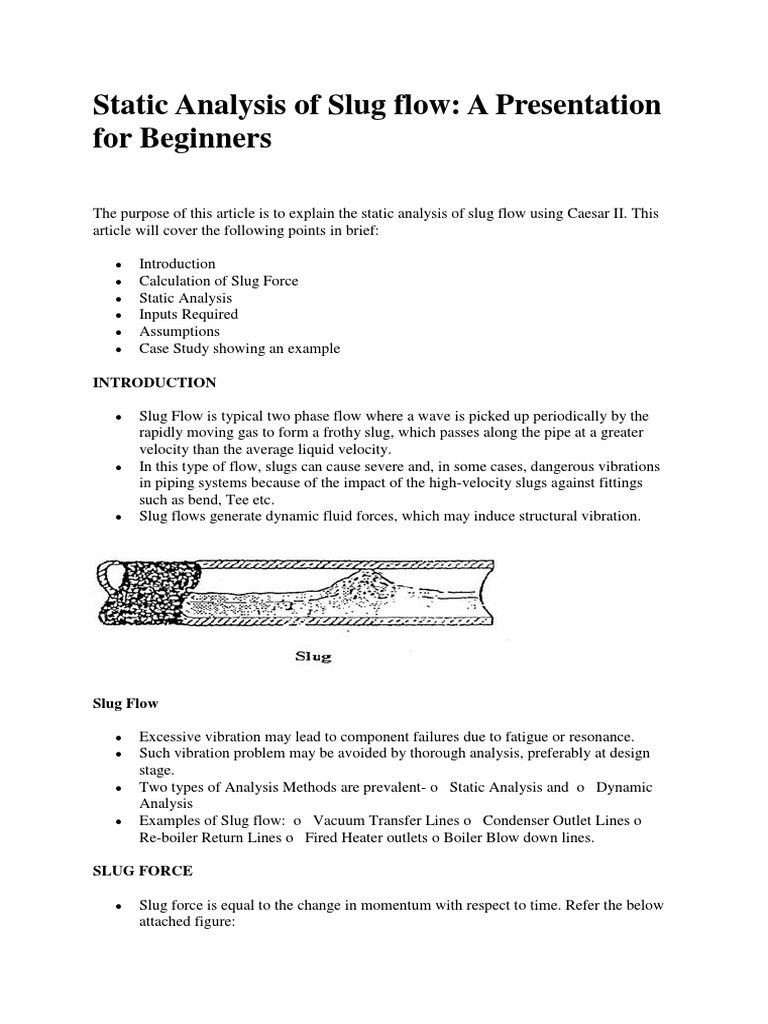 Static Analysis of Slug Flow | PDF | Fluid Dynamics | Force