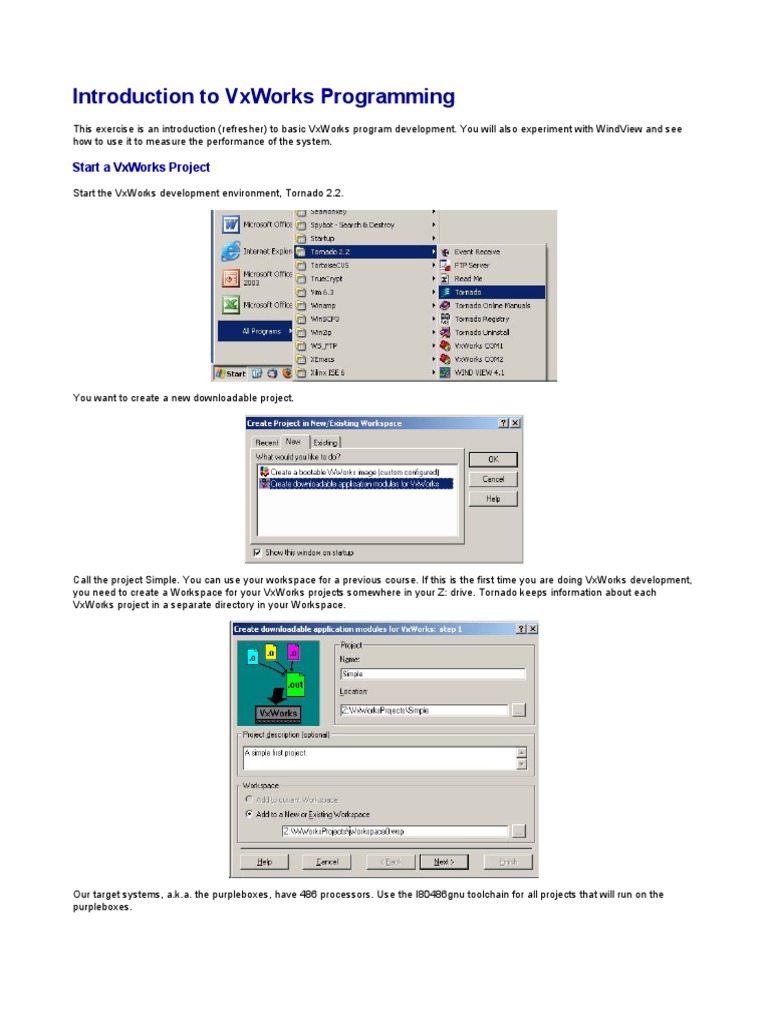 Introduction To Vxworks Programming: Start A Vxworks Project | PDF | Shell (Computing) | Icon ...