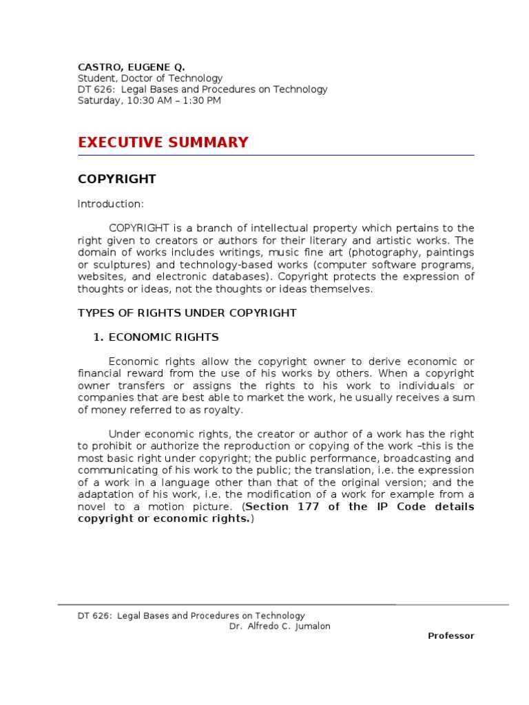 Executive Summary COPYRIGHT | PDF