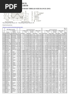 Metric Thread Size Data Chart | PDF | Metalworking | Cutting Tools