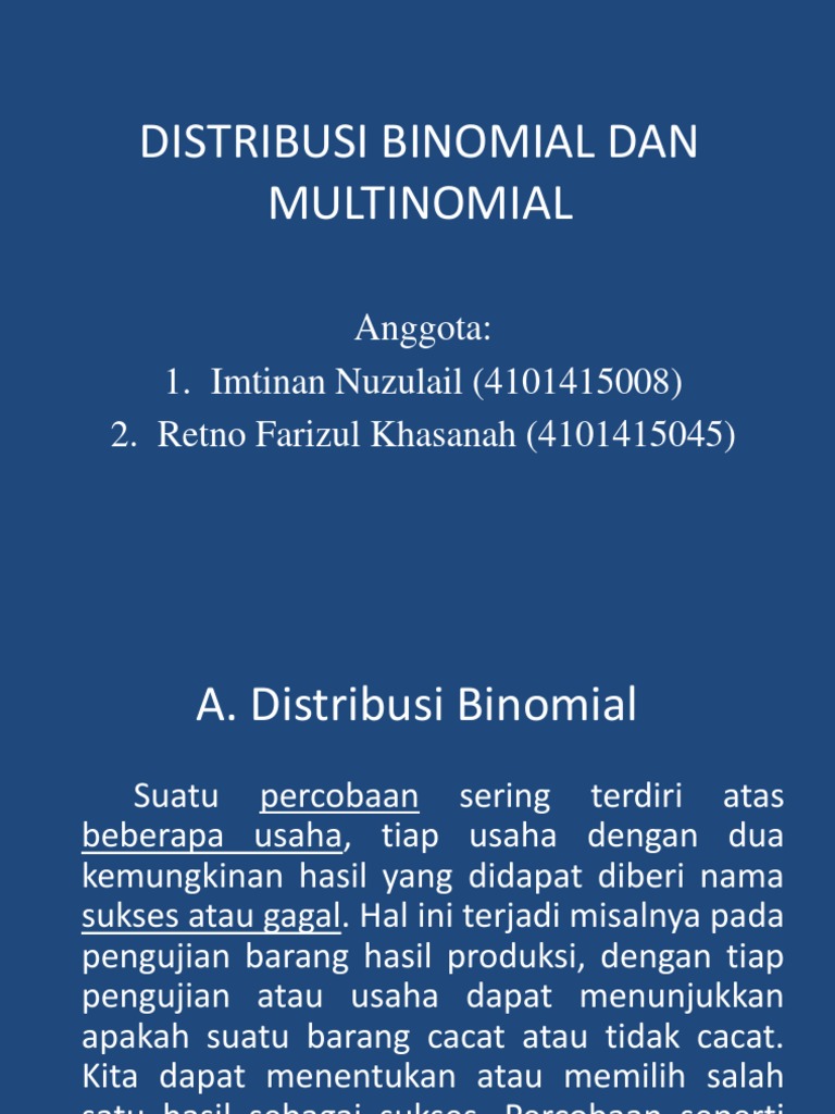 Distribusi Binomial Dan Multinomial | PDF