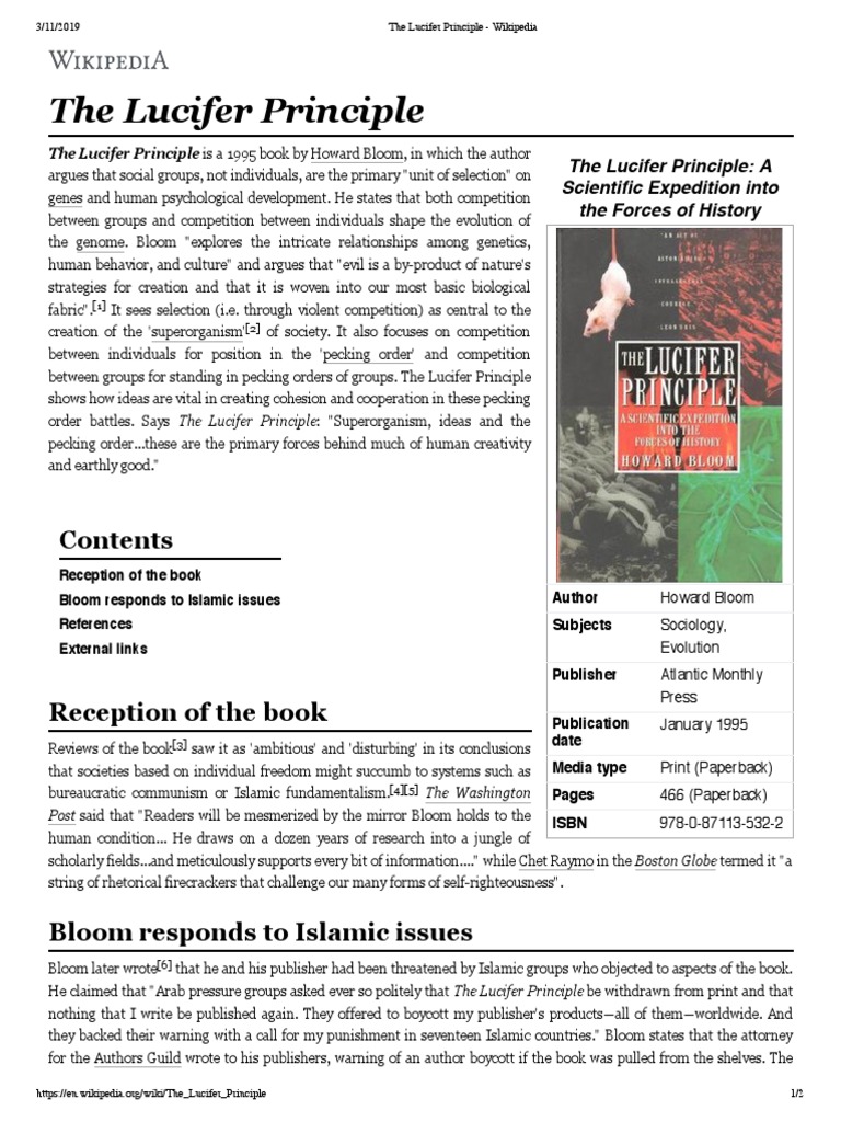 The Lucifer Principle - Wikipedia | PDF | Books