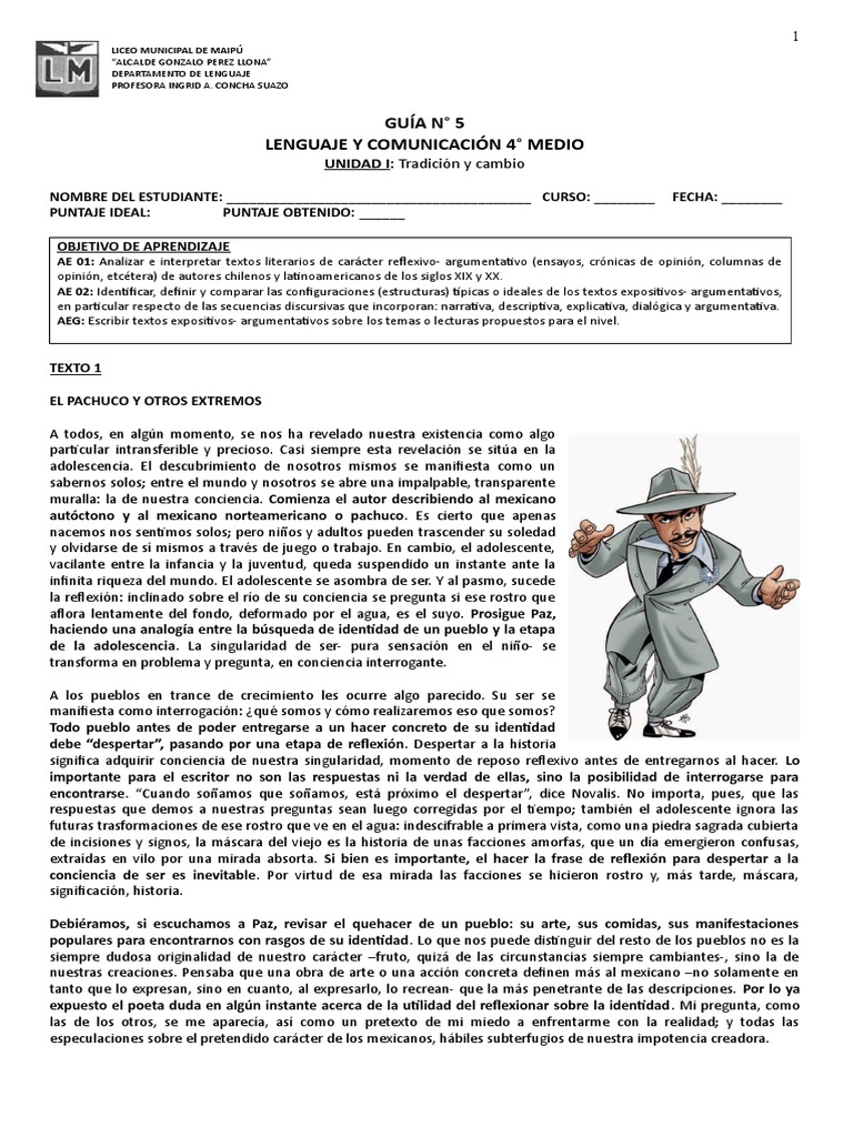 GUIA #5 Unidad Tradición y Cambio | PDF | Ensayos | México
