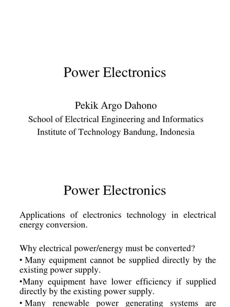 Introduction To Power Electronics | PDF | Power Electronics | Power Supply