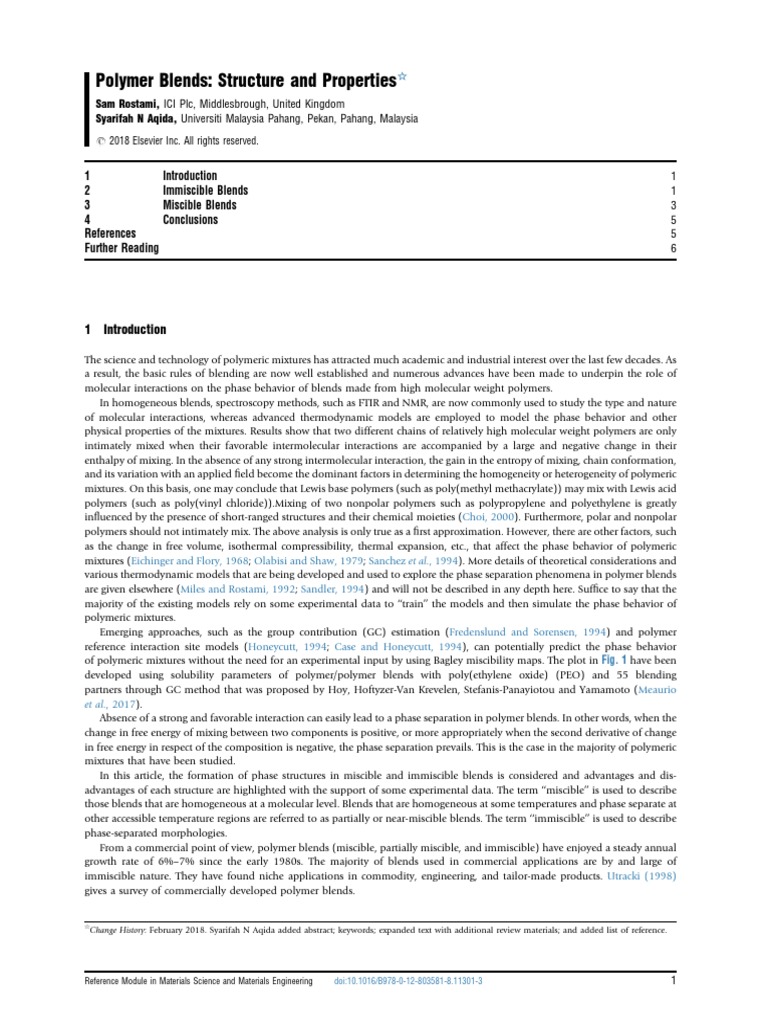 Polymer Blend - Structure and Properties | PDF | Nylon | Polymers
