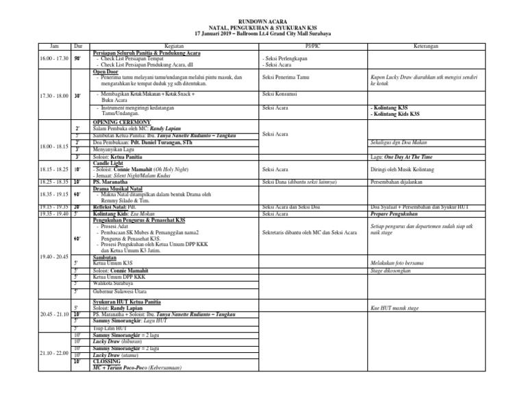 Rundown Acara Pengukuhan | PDF
