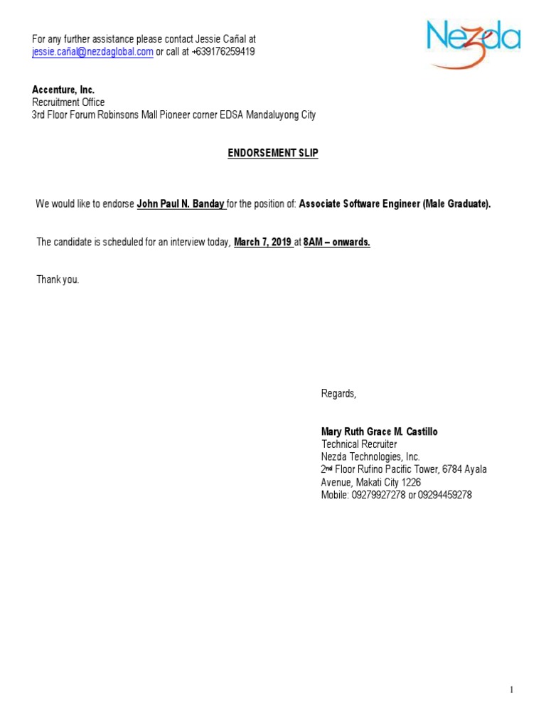 Acknowledgement Letter | PDF