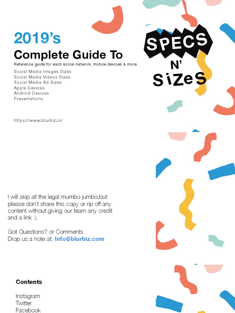 Size Guide PDF | PDF | Video | File Format