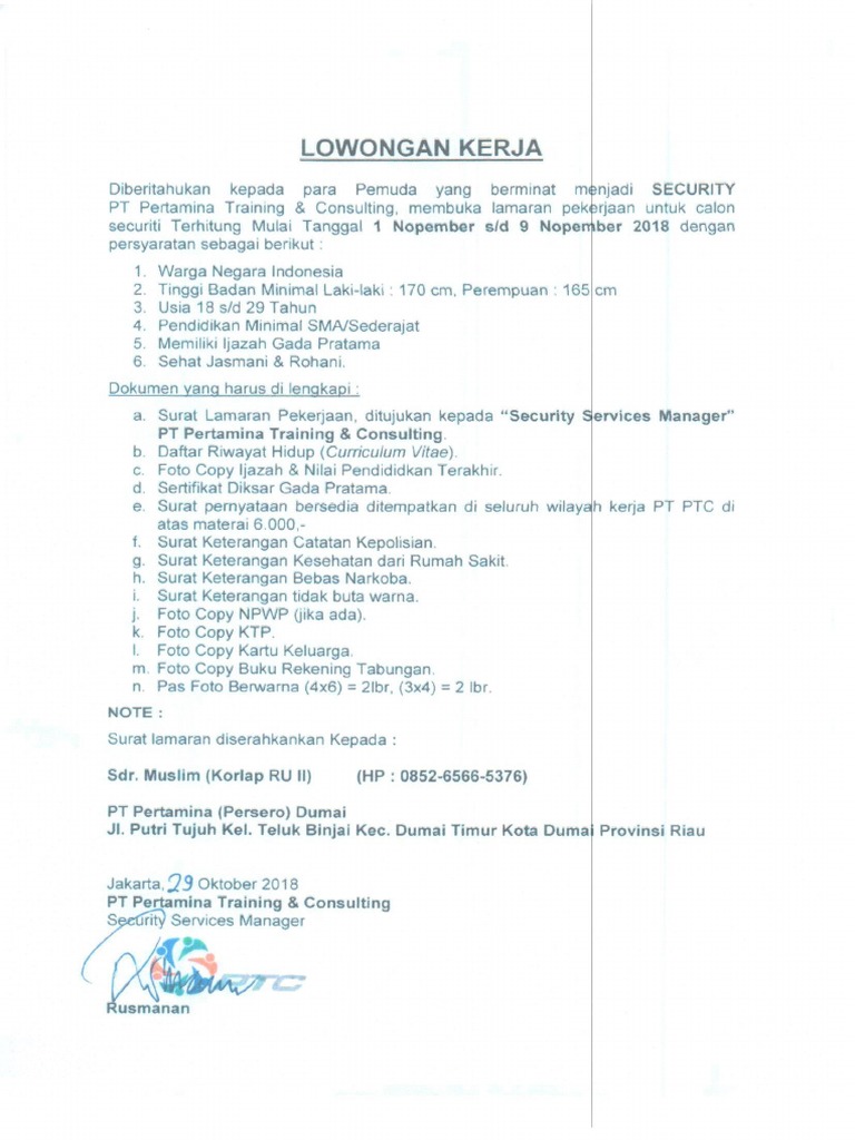 Pembukaan Security Ru Ii Dumai PDF | PDF