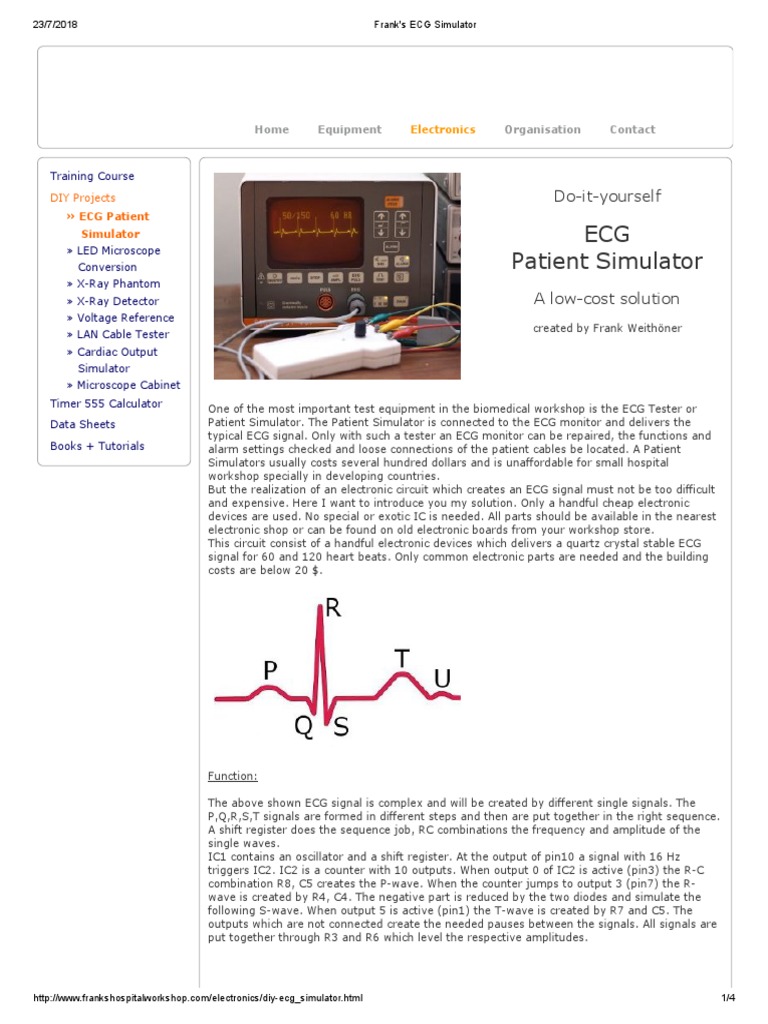 DIY ECG Patient Simulator Circuit | PDF | Electrocardiography ...