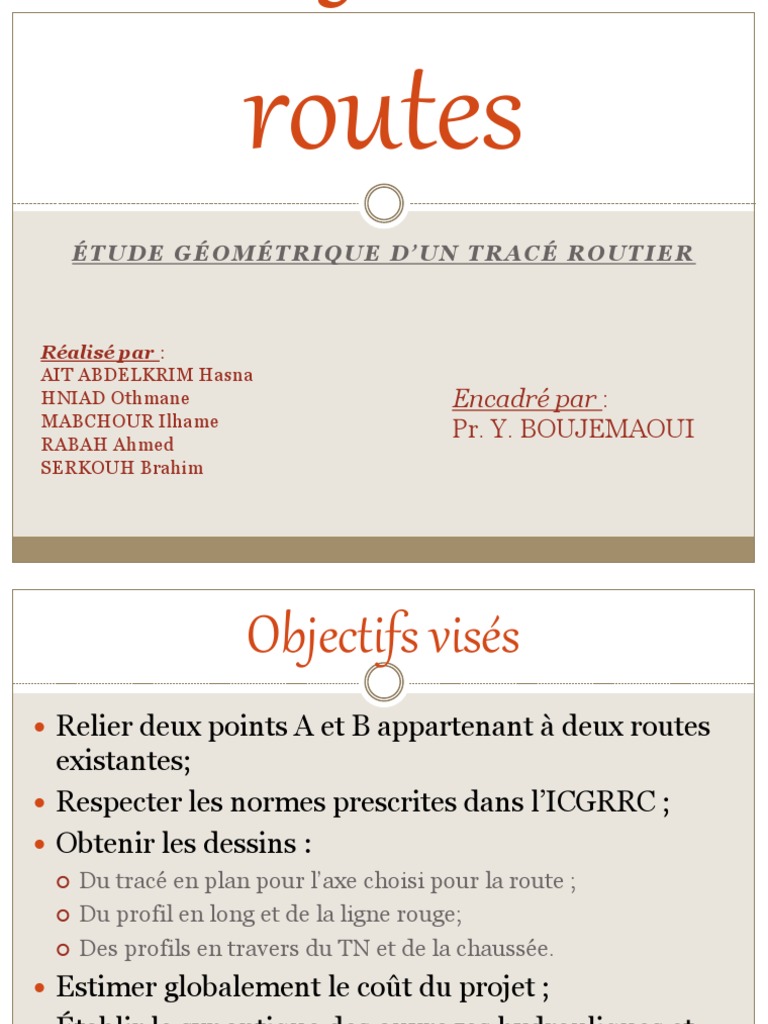 Présentation Projet de Routes | PDF | Ingénierie civile | Transport