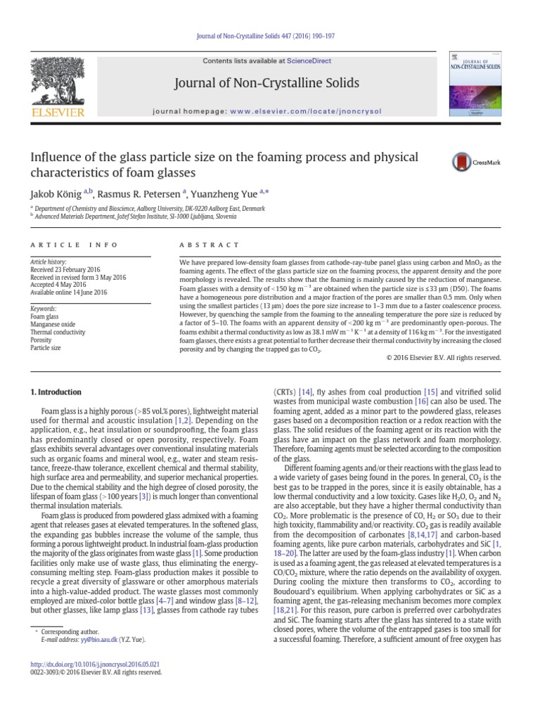 König - Influence of The Glass Particle Size On The Foaming Process and ...