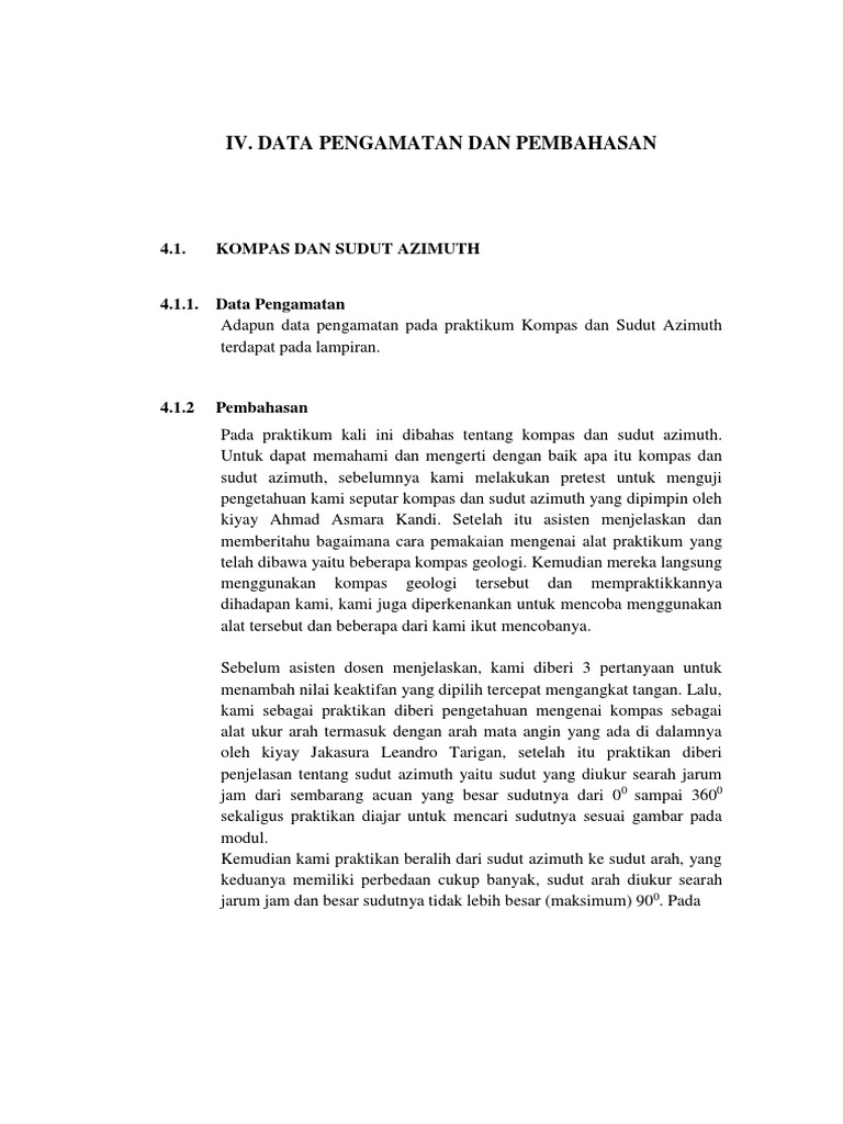 Penggunaan Kompas dan Azimuth Geologi | PDF