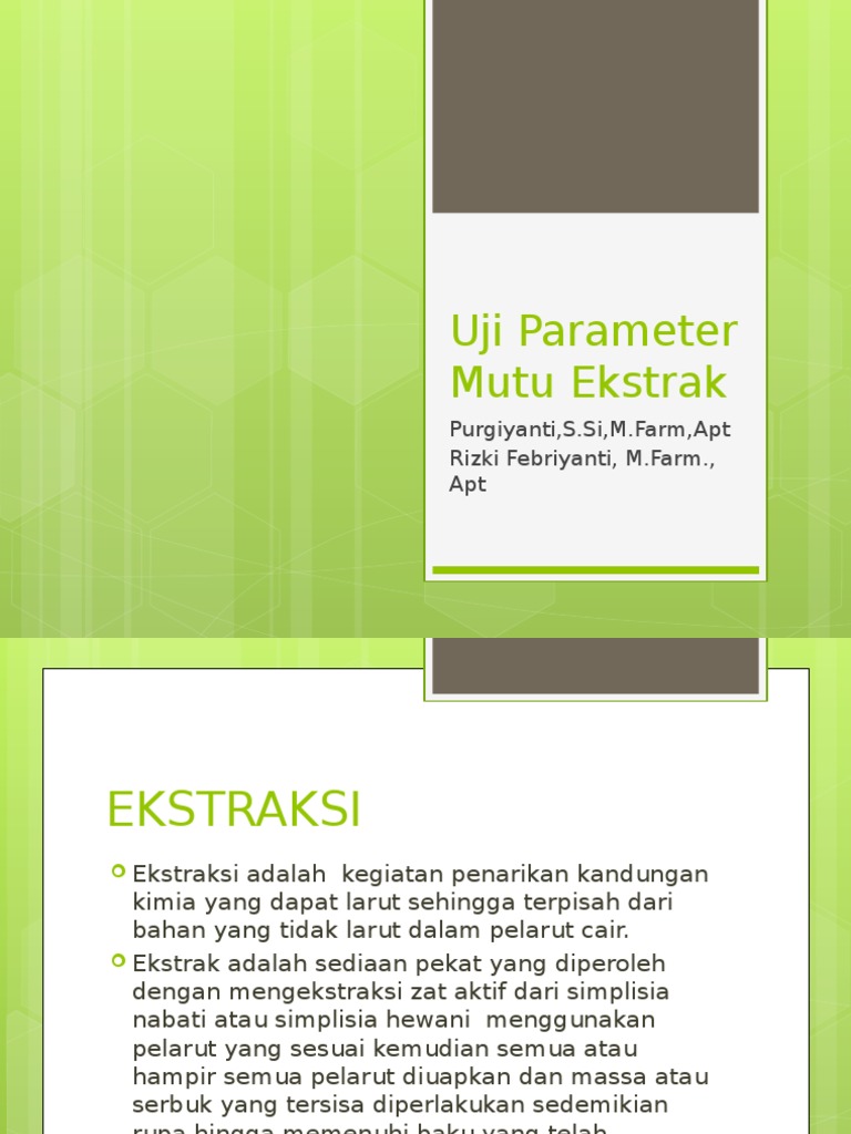 3.uji Parameter Mutu Ekstrak | PDF