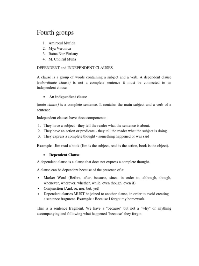 Dependent and Independent Clauses: Distinguishing Between Complete and ...