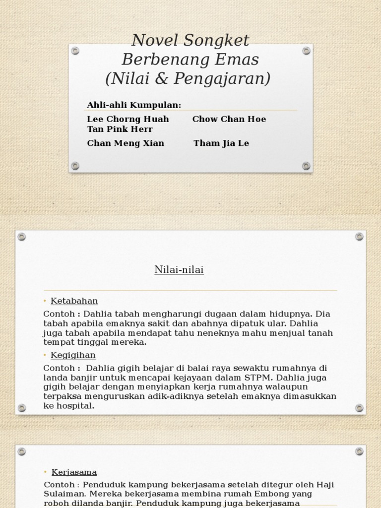 Novel Songket Berbenang Emas | PDF | Kesehatan Holistik | Gaya Hidup