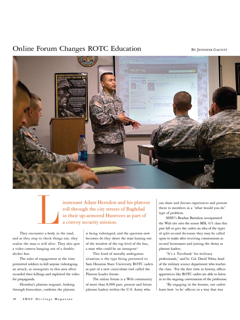 Sam Houston State Rotc Article | PDF | Officer (Armed Forces) | Platoon